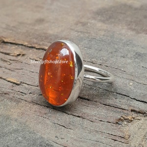 Classic Baltic Amber Ring Natural Amber Engagement Ring Classic Baltic Amber Ring Natural Amber Engagement Ring
