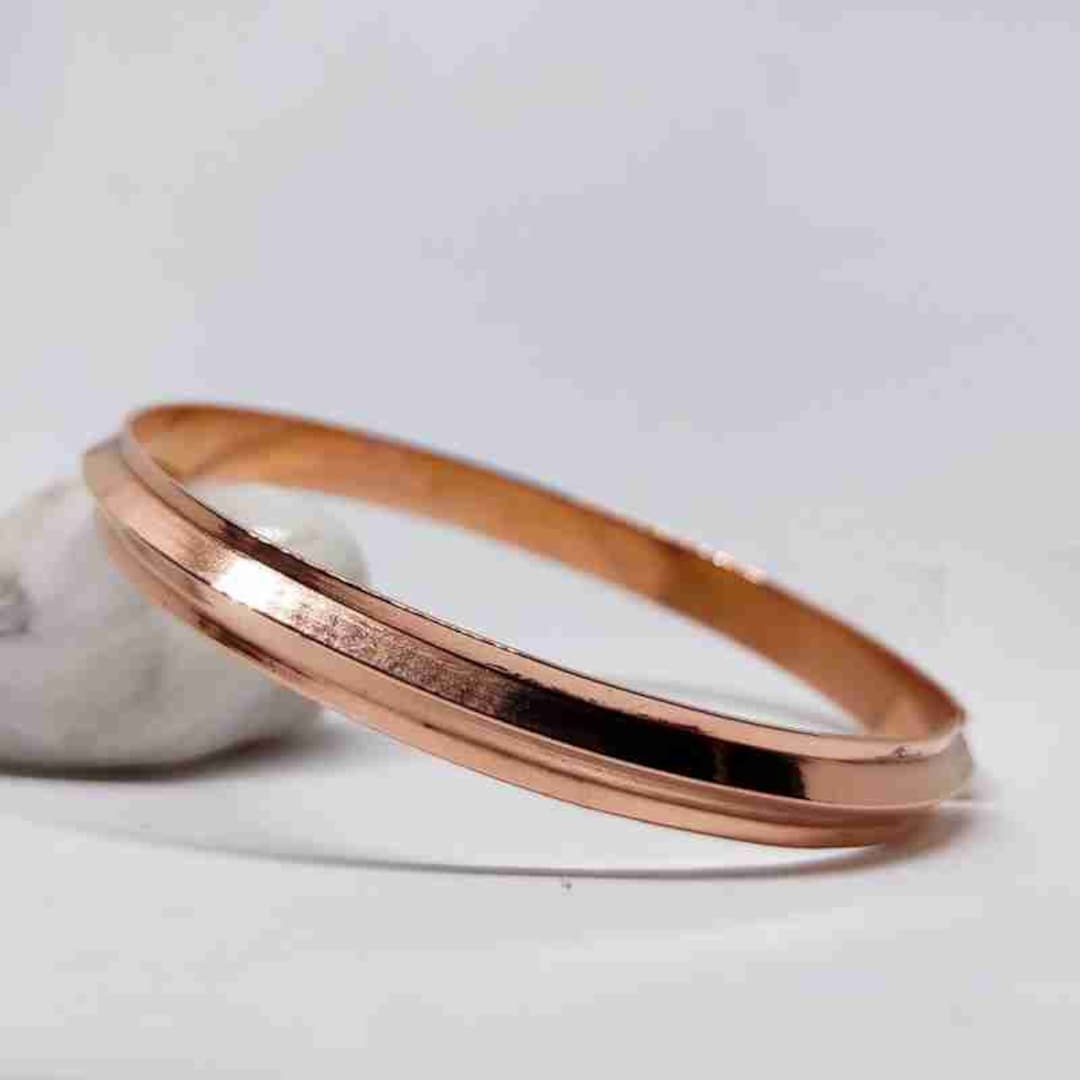 Pure Copper Kara Collar Edge Sikh Punjabi Singh Bangle Kaur Khalsa Kada Bracelet, Copper Kara ...