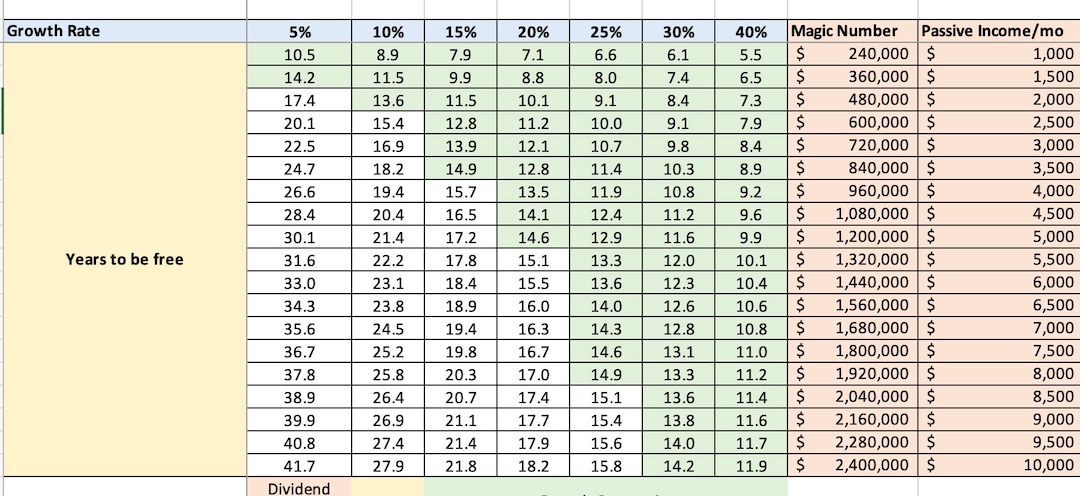 Financial Freedom Calculator - Etsy