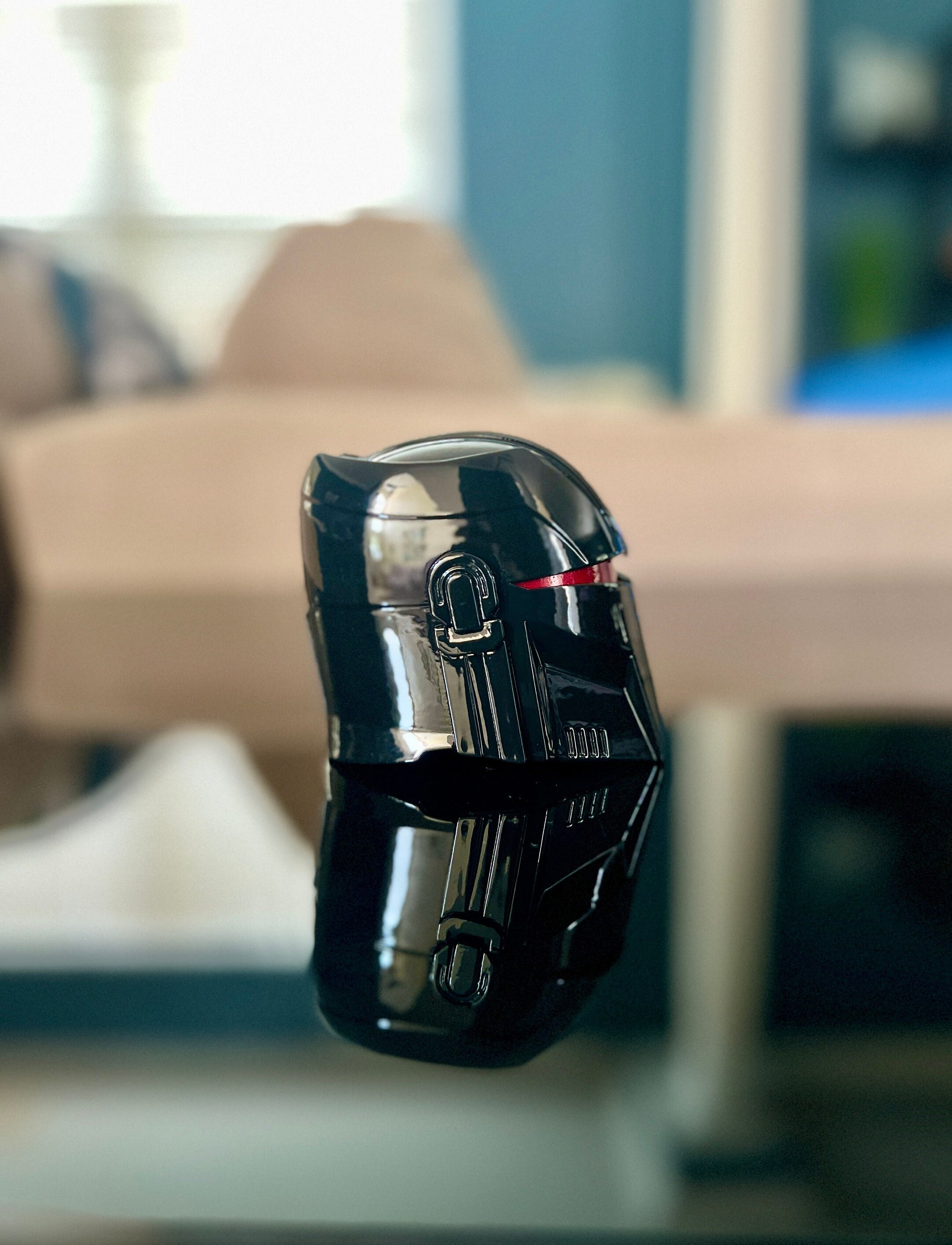 Mini Mandalorian Knight Helmet | Black/red Visor | Mando Scifi ...