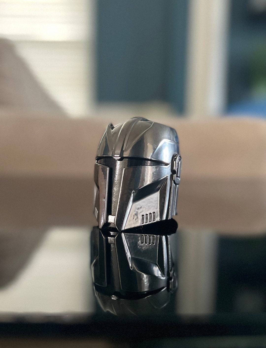 Mini Mandalorian Knight Helmet Beskar/black Visor Mando - Etsy