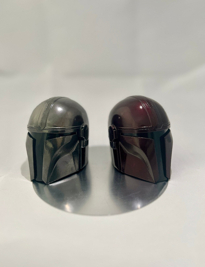 Mini Mandalorian Helmet Set Beskarred Black Visor Mando Scifi ...