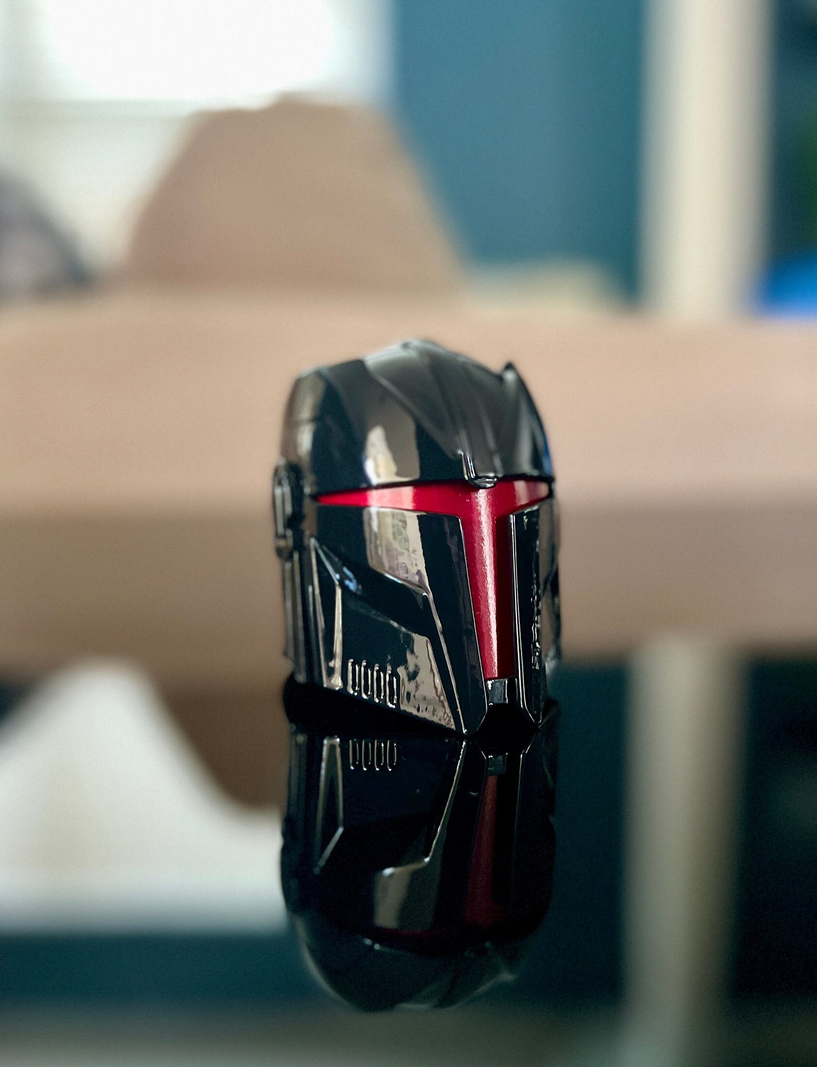 Mini Mandalorian Knight Helmet | Black/red Visor | Mando Scifi ...