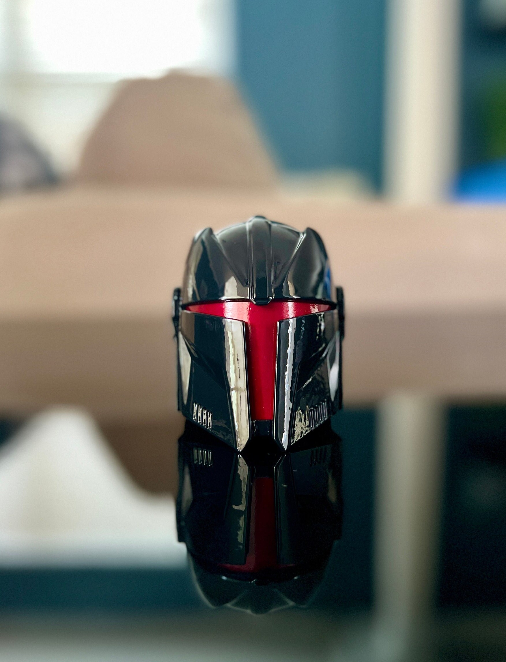 Mini Mandalorian Knight Helmet | Black/red Visor | Mando Scifi ...