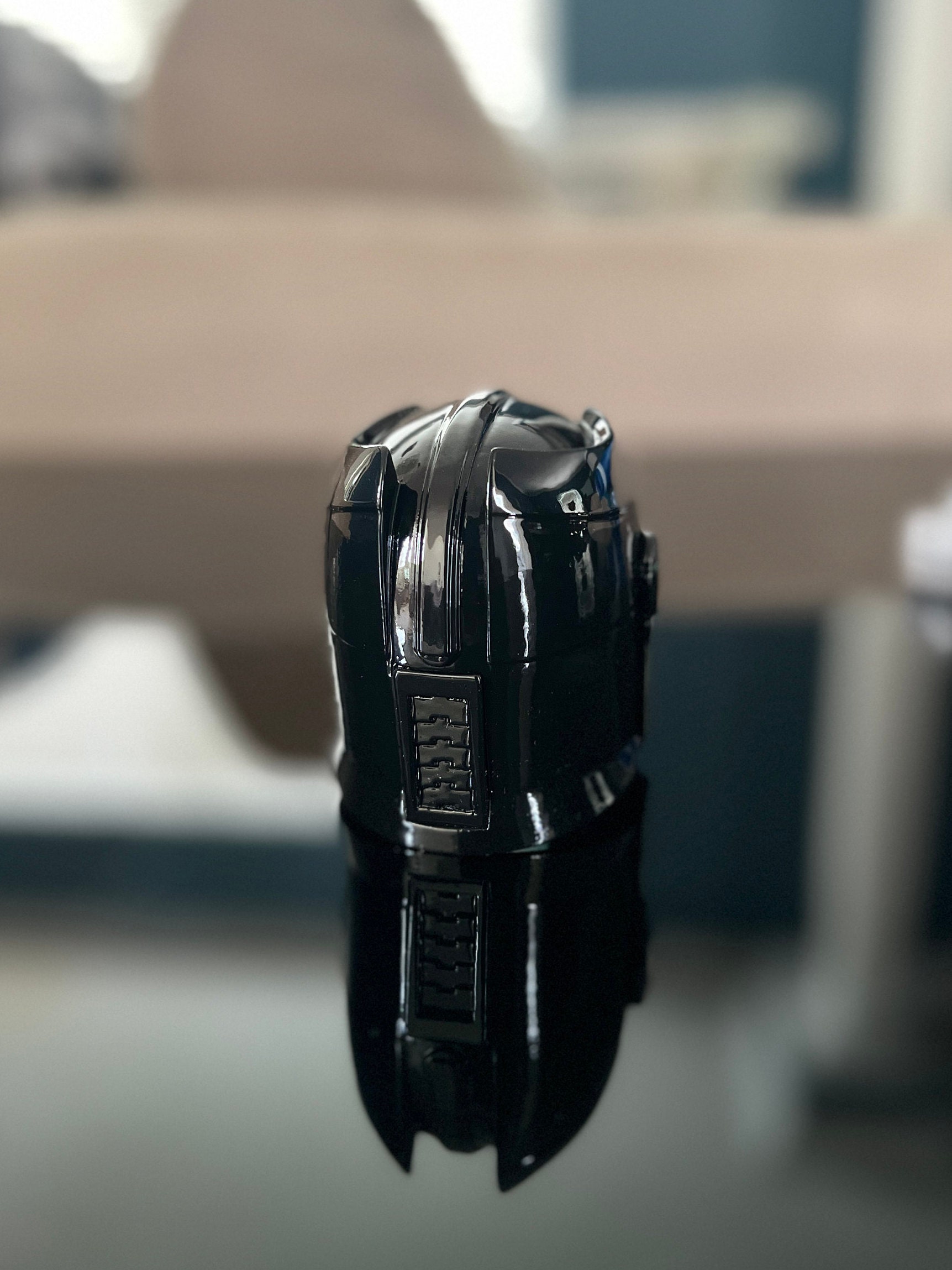 Mini Mandalorian Knight Helmet | Black/blue Visor | Mando Scifi ...