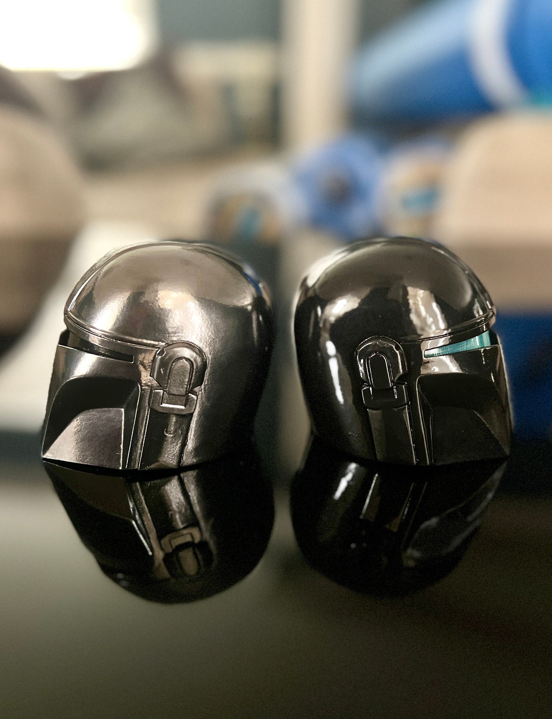 Mini Mandalorian Helmet Set Beskar/black Black/blue Mando Scifi ...