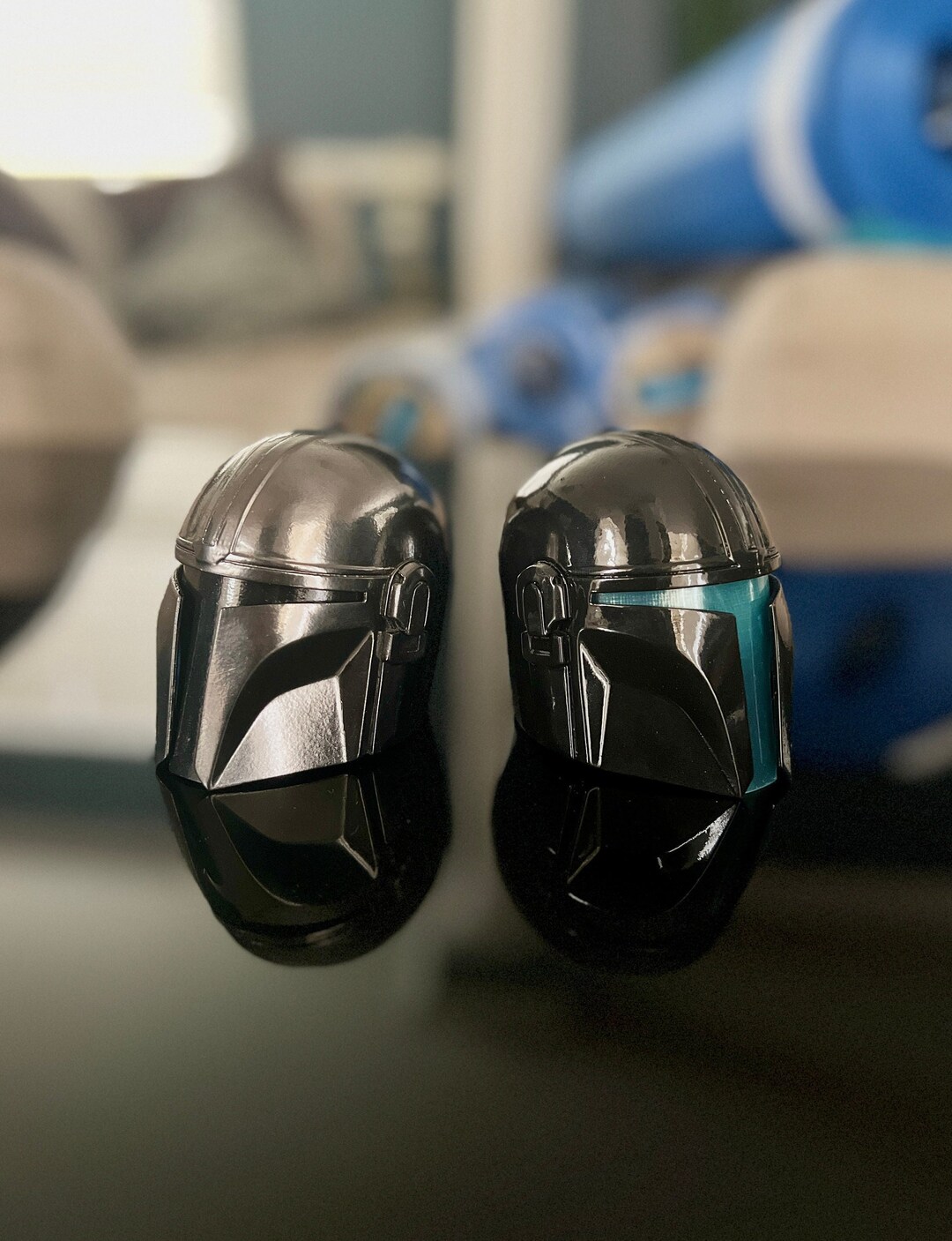 Mini Mandalorian Helmet Set | Beskar/black Black/blue | Mando Scifi ...