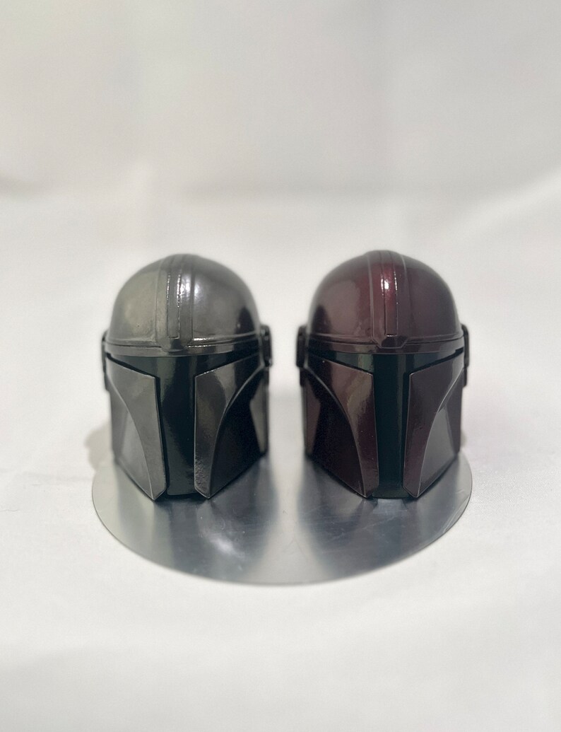 Mini Mandalorian Helmet Set Beskarred Black Visor Mando Scifi ...