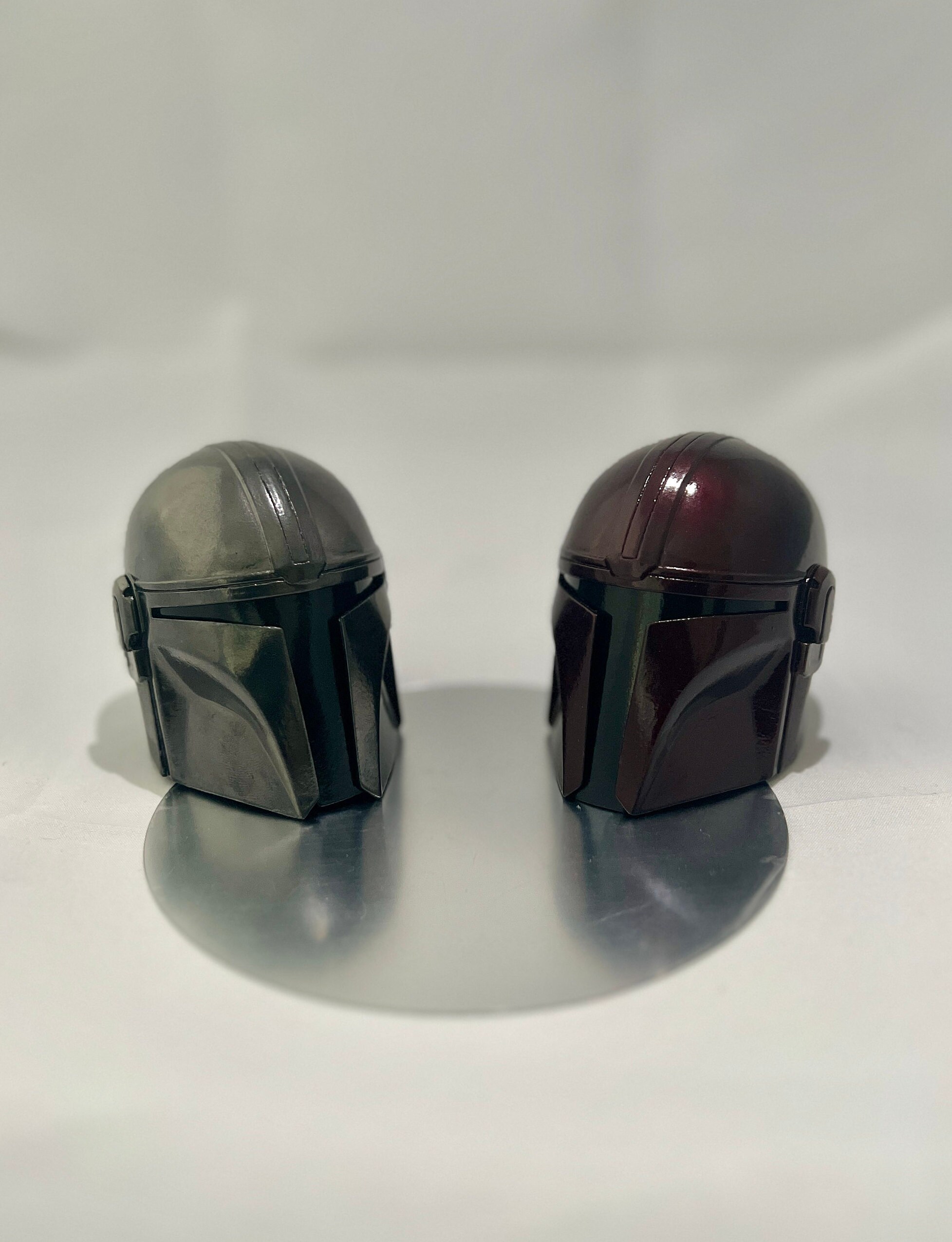 Mini Mandalorian Helmet Set Beskarred Black Visor Mando Scifi ...