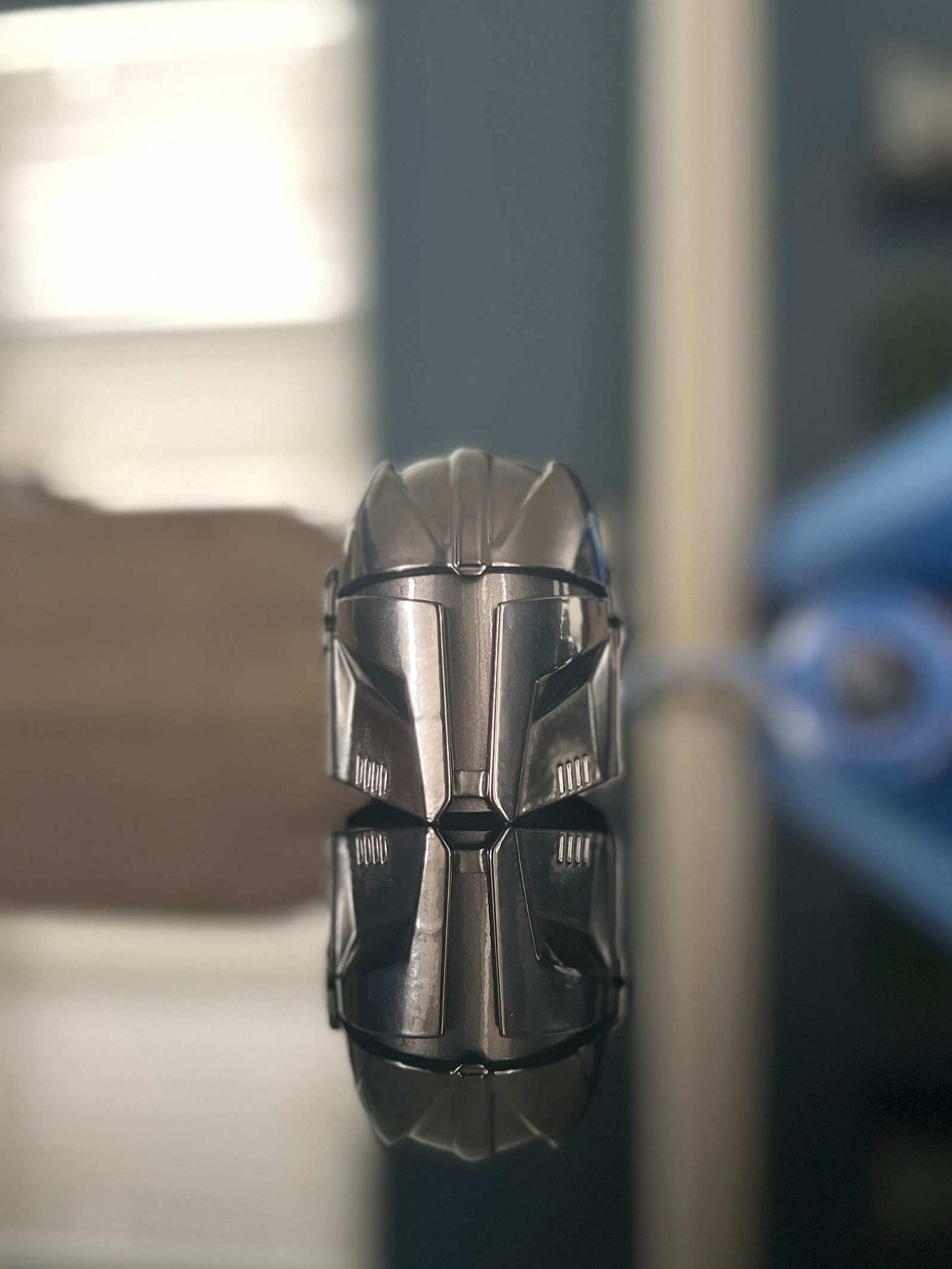 Mini Mandalorian Knight Helmet Beskar/chrome Visor Mando Scifi ...