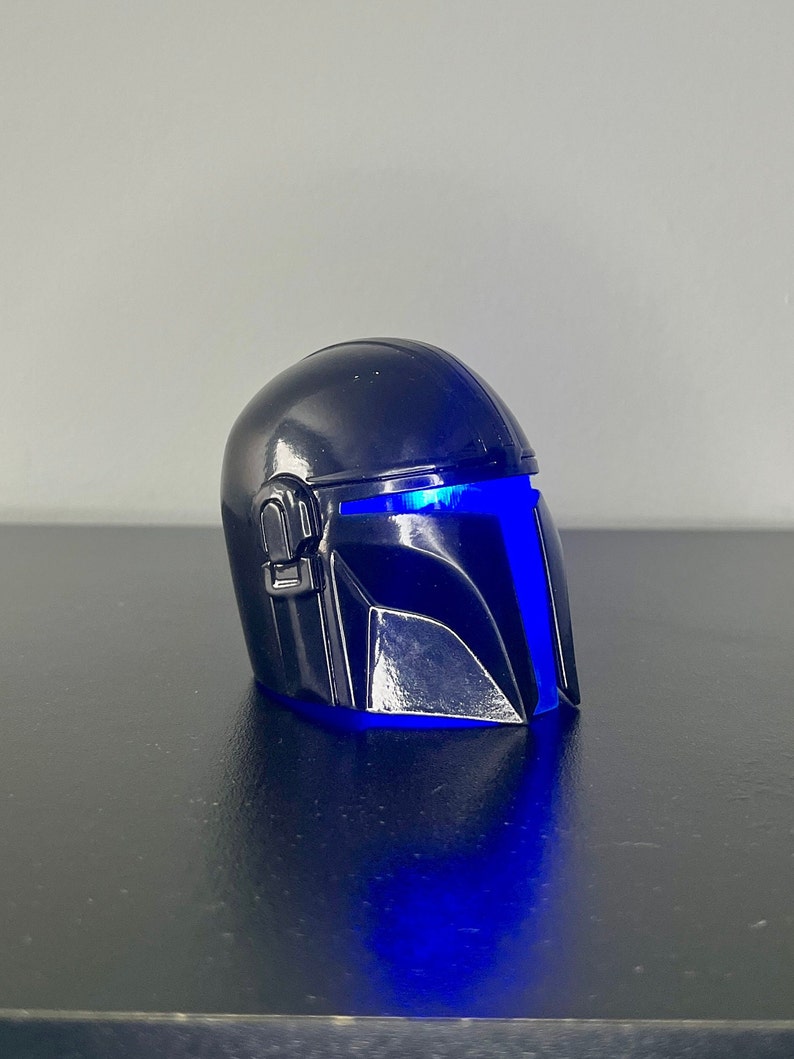 Mini Mandalorian Helmet Din Djarin Black/blue Visor Mando Scifi ...