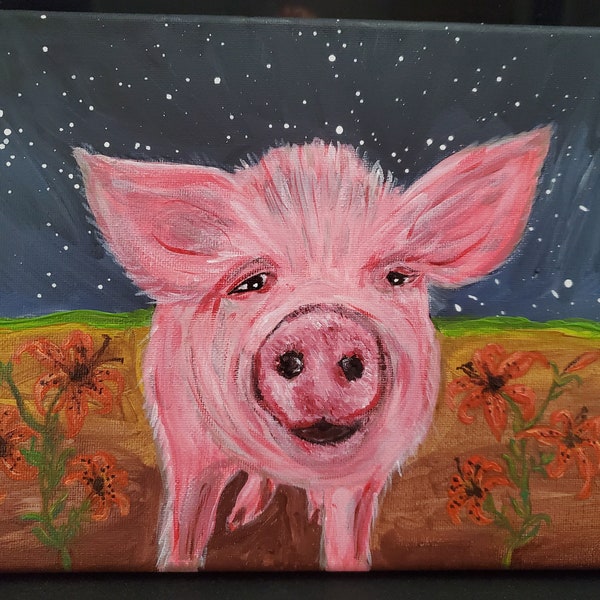 Pig Painting - Etsy