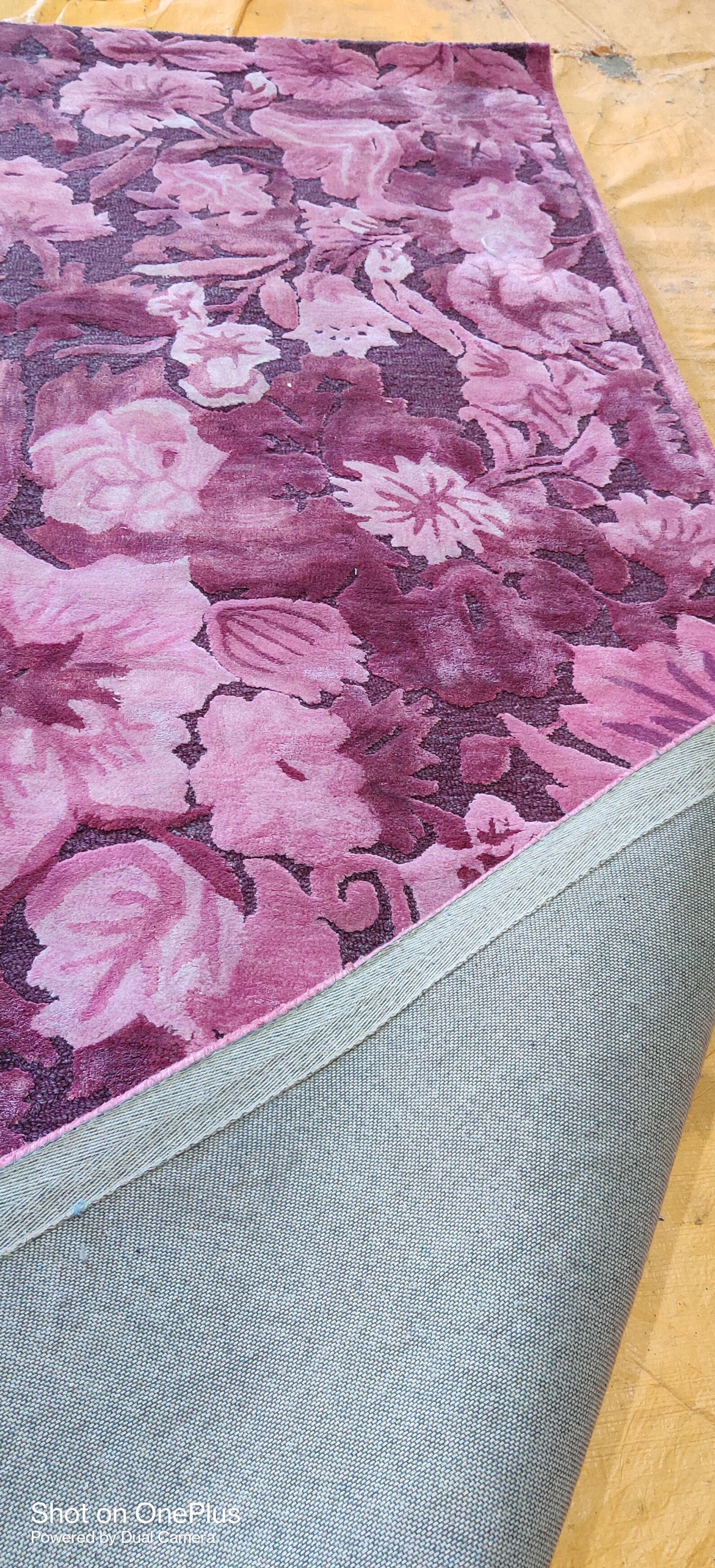 Purple Flower Hand Tufted Rug, 100% Wool Accent Rug for Home, Living ...