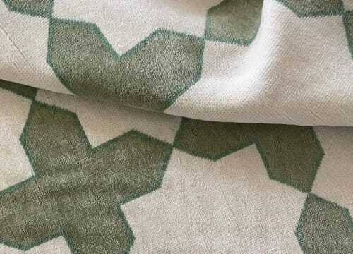 Hand-knotted Geometric Green Cross Area Rug – Soft Modern Carpet for ...
