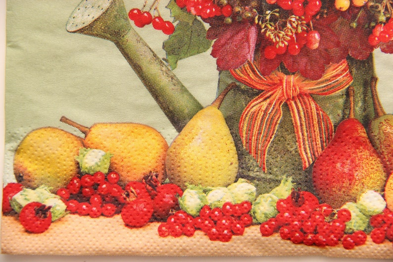 2 or 4 Pcs Paper Napkins for Decoupage, Dahlias and Fall Berries ...