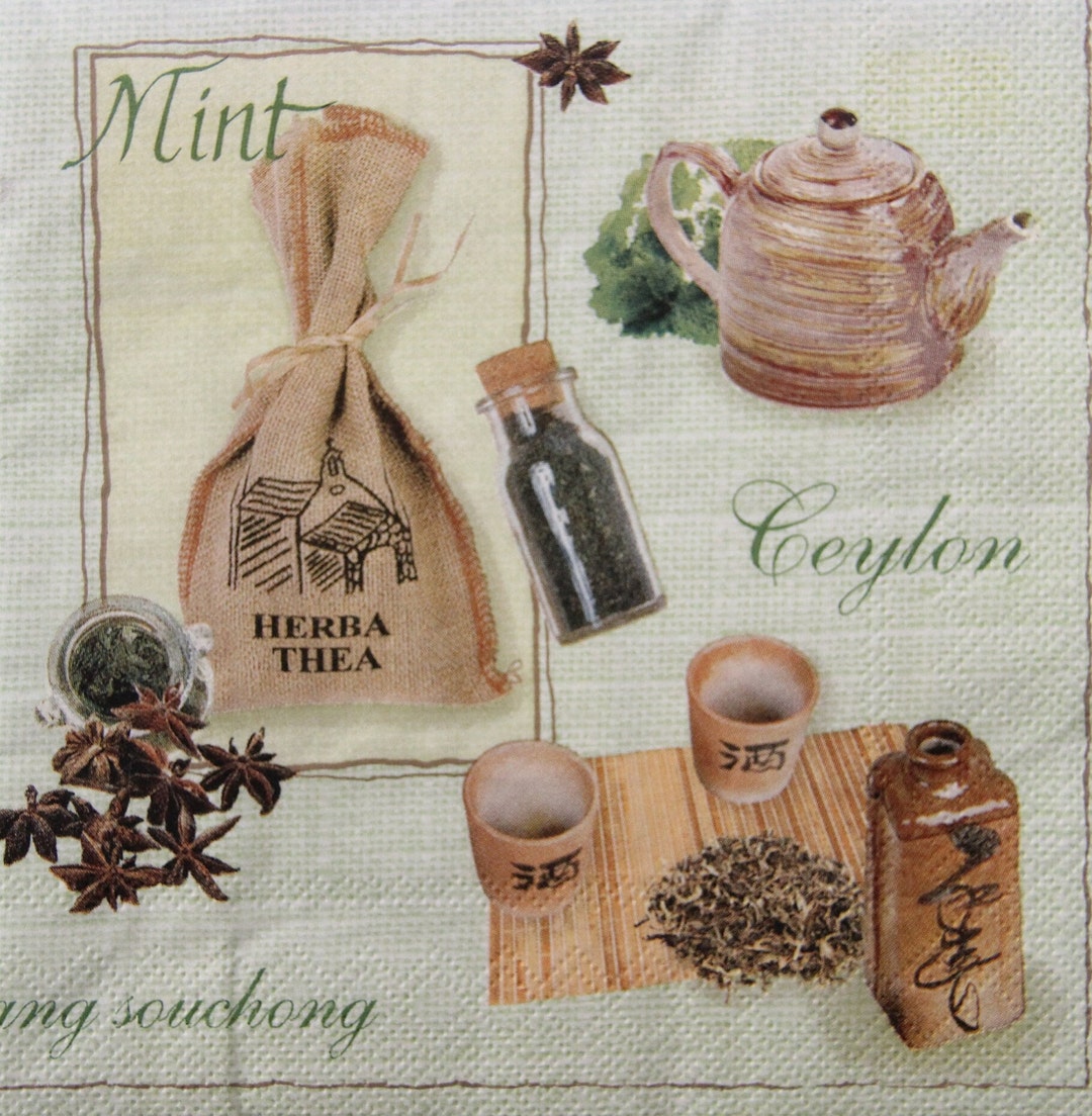 Chinese Tea Napkins, Tea Drinking Traditions Collage (2 or 4 Pcs) - Etsy