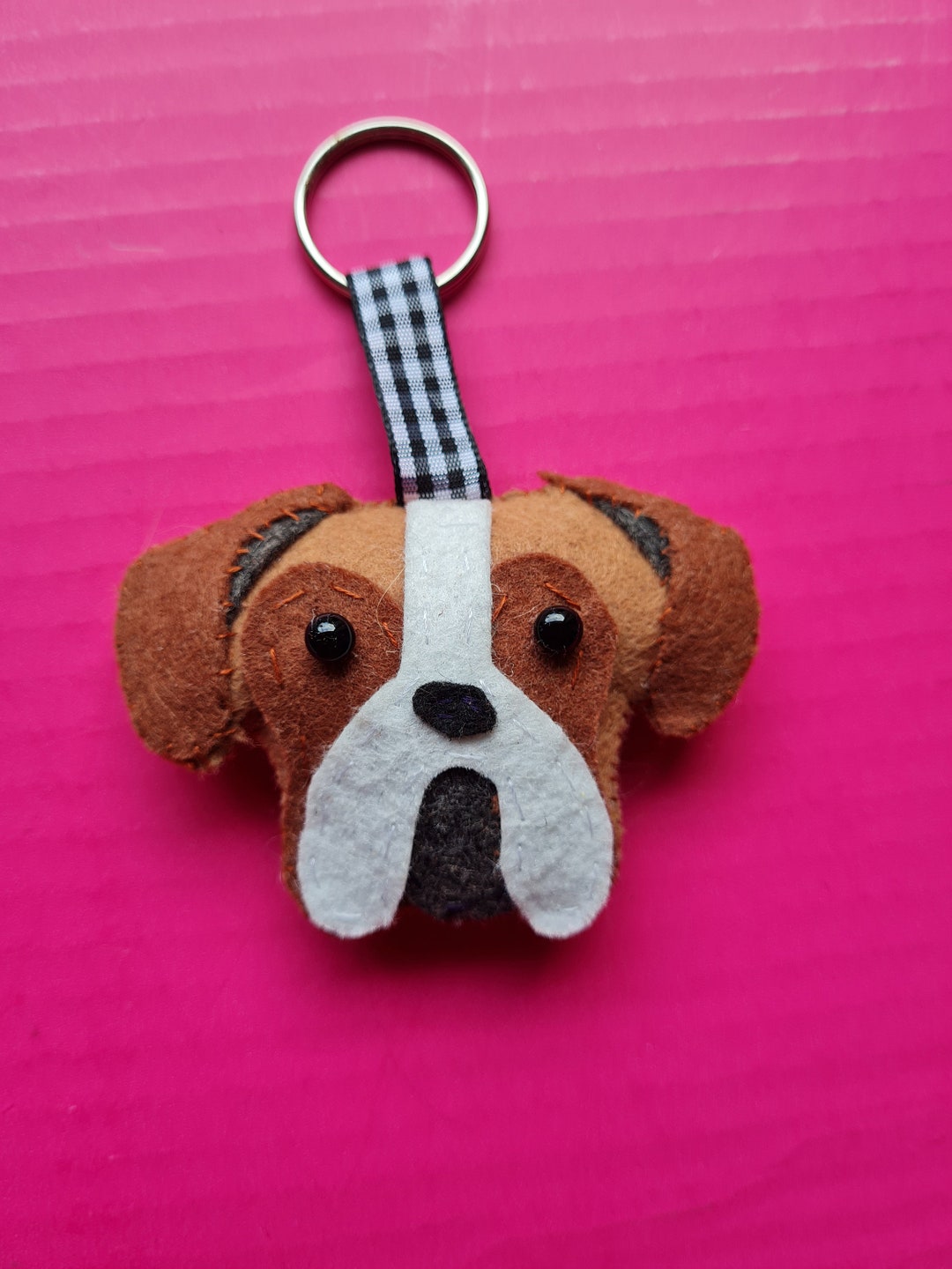 Boxer Dog Felt Handmade Keyring Bag Accesory Unique Dog Lovers ...