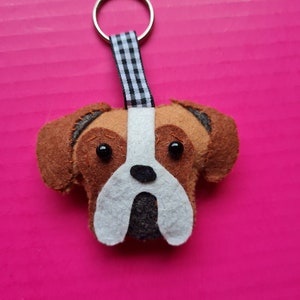 Boxer Dog Felt Handmade Keyring Bag Accesory Unique Dog Lovers ...