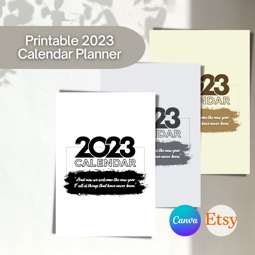 Digital 2023 Calendar Planner Dated Calendar 3 Different Color Versions ...