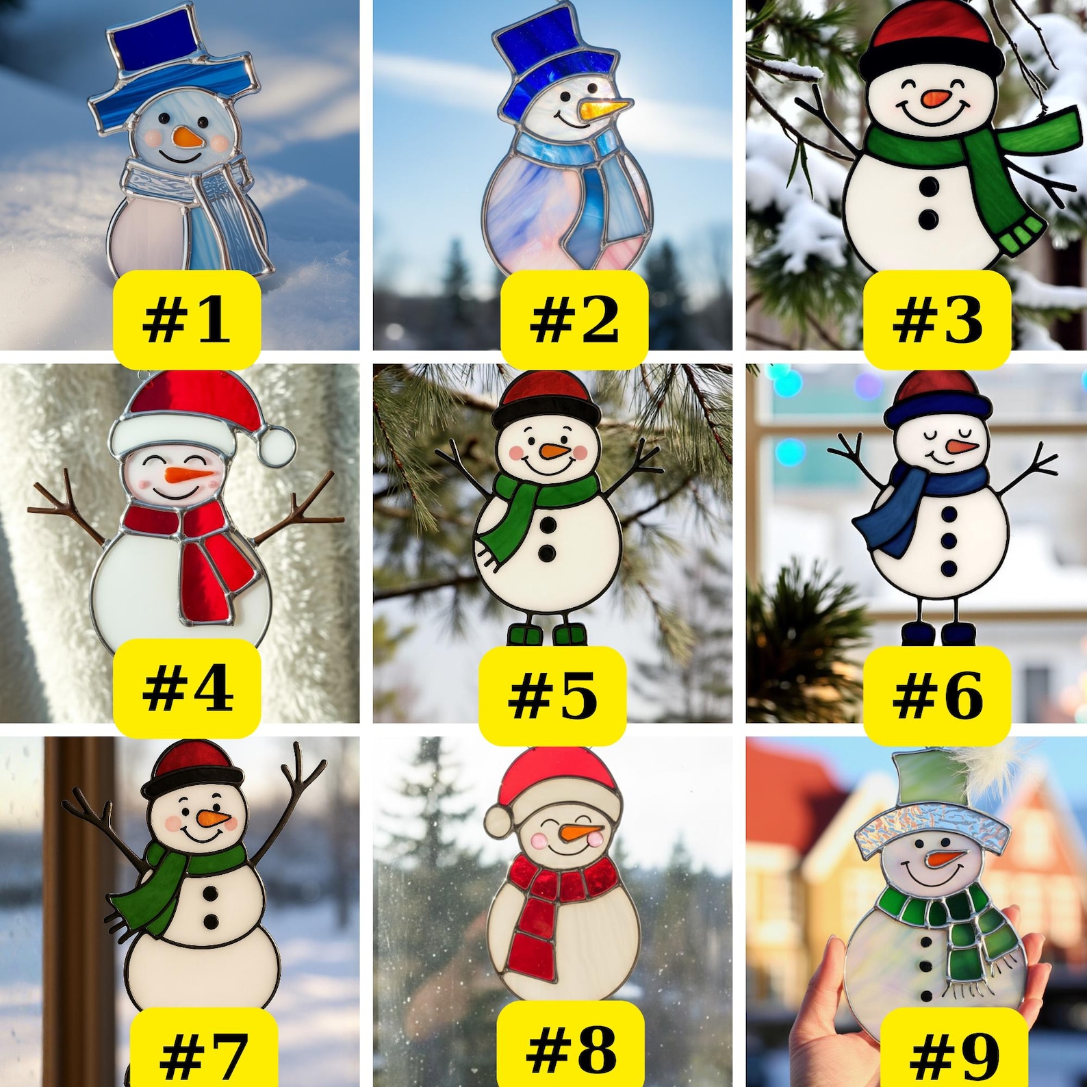 Stained Glass Snowman Suncatcher | Handmade Christmas Ornament ...