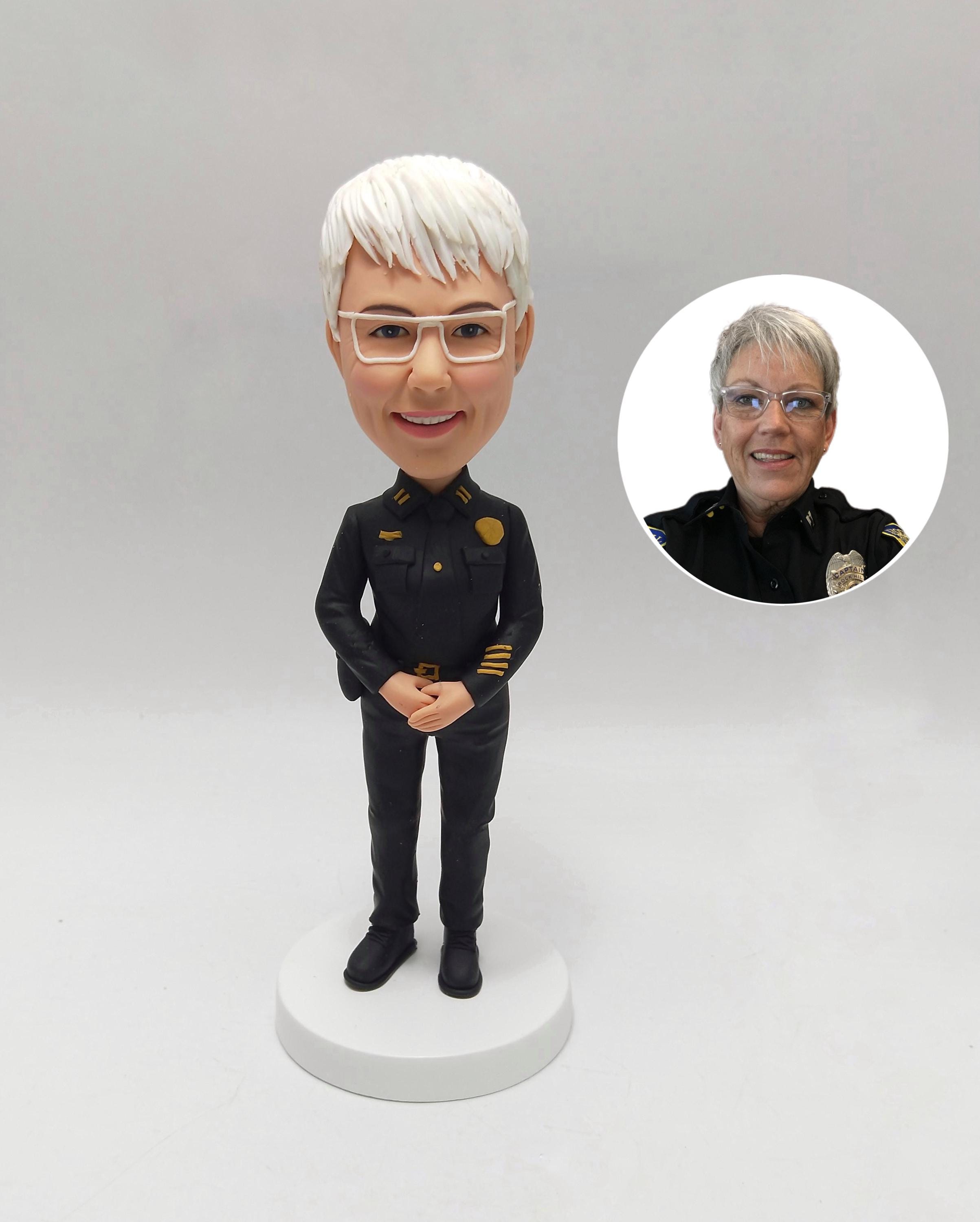 Custom Female Police Officer Bobblehead Personalized Cop Doll ...