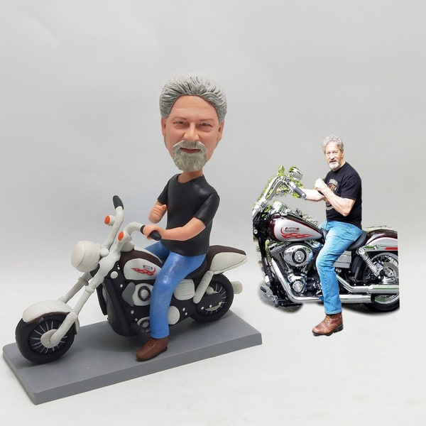 Custom Bobblehead on a Motorcycle - Etsy Canada