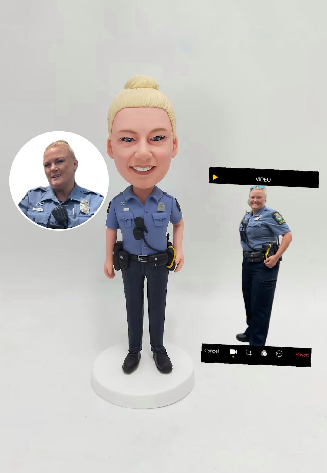 Custom Policewoman Bobblehead Personalized Female Officer Figurine ...