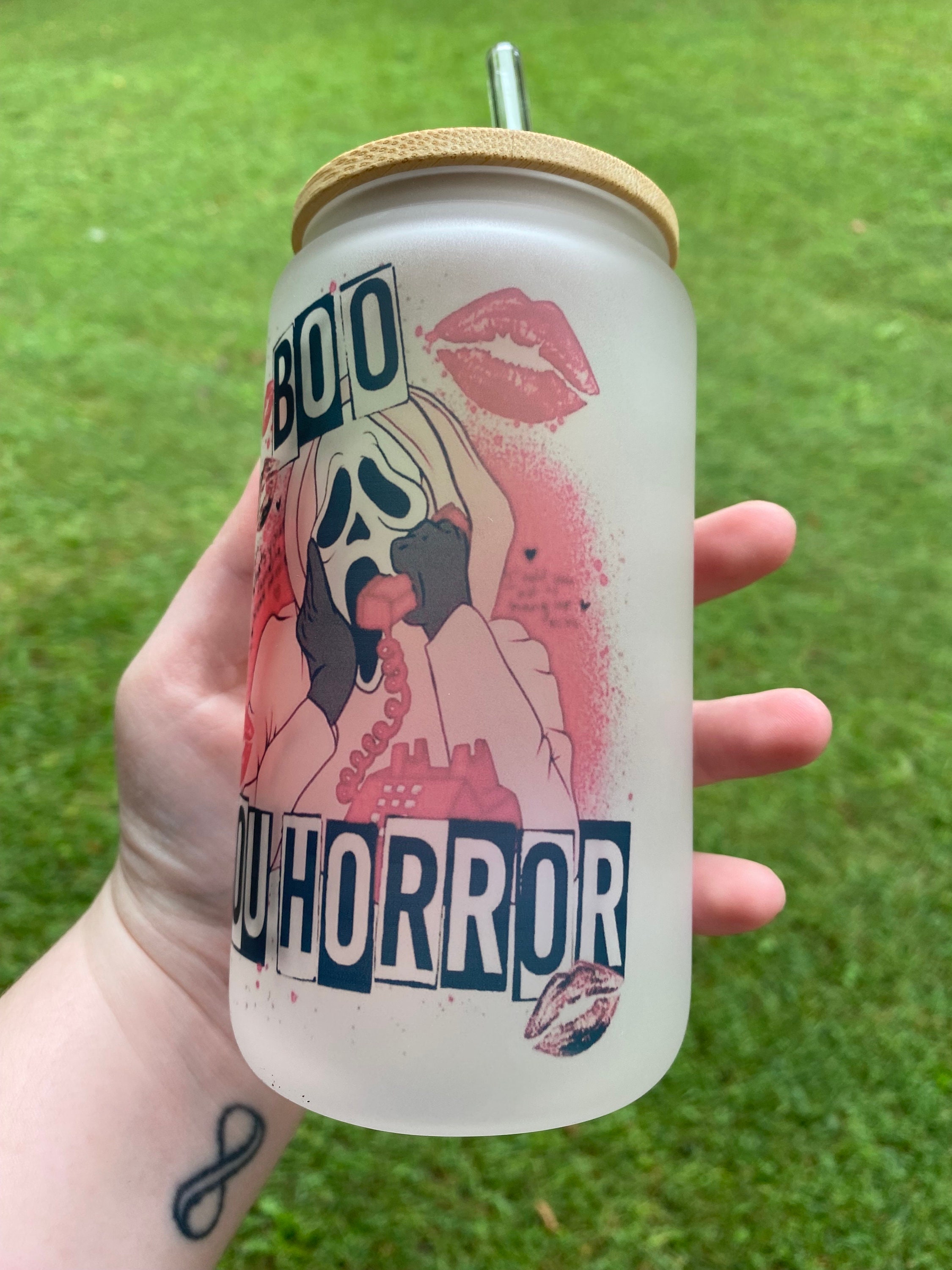 Boo You Horror Libbey Glass Iced Coffee Glass Boba Glass Cute Cups Fall ...
