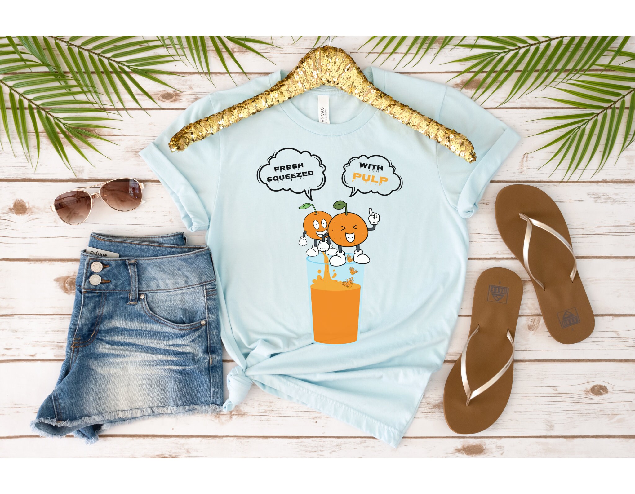 Fresh Squeezed With Pulp Oranges Making Juice Funny Orange Tee Funny ...