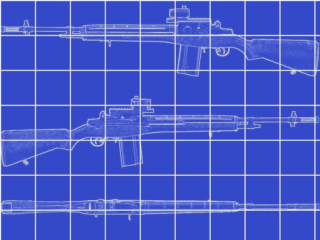 M1A M14 Rifle Blueprint/line Drawing Digital File - Etsy