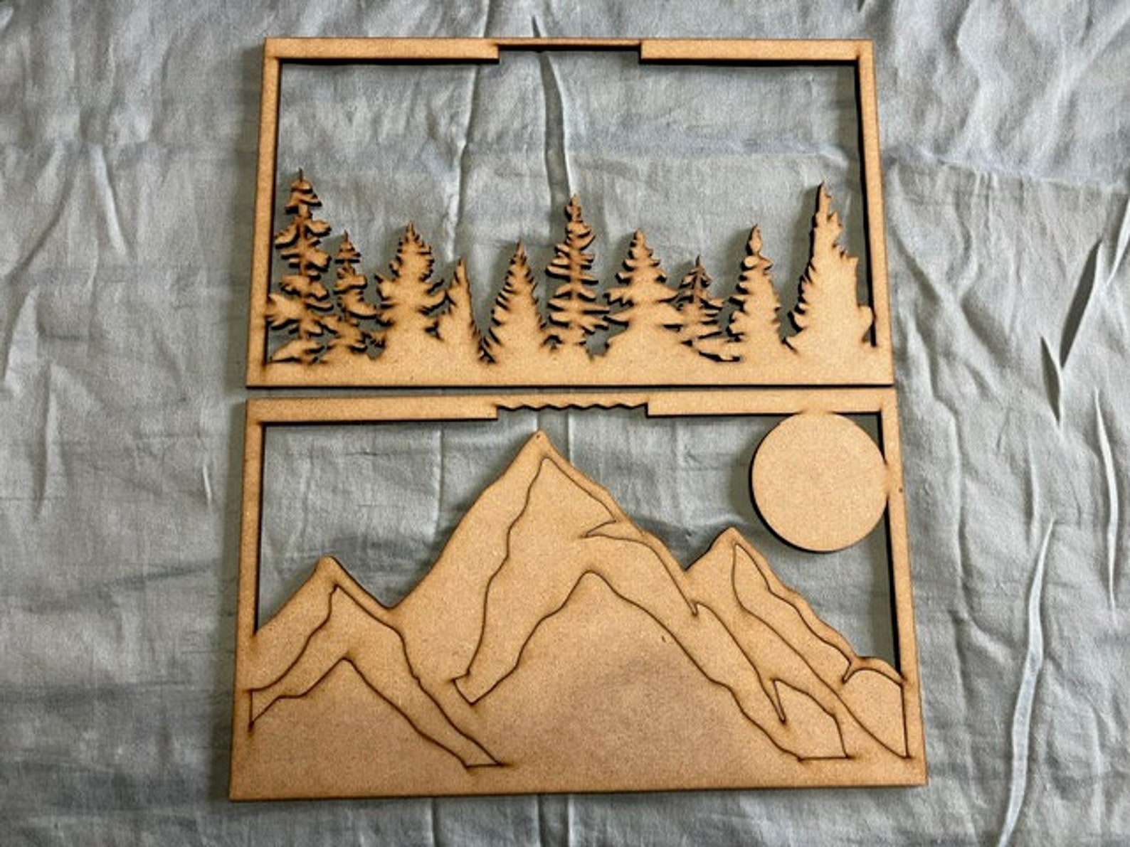 Buffalo Bison Wood Multilayer Layered Art Wall Hanger Art Nature Scene ...