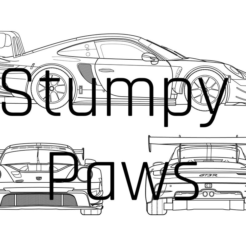 Porsche Line Drawing - Etsy