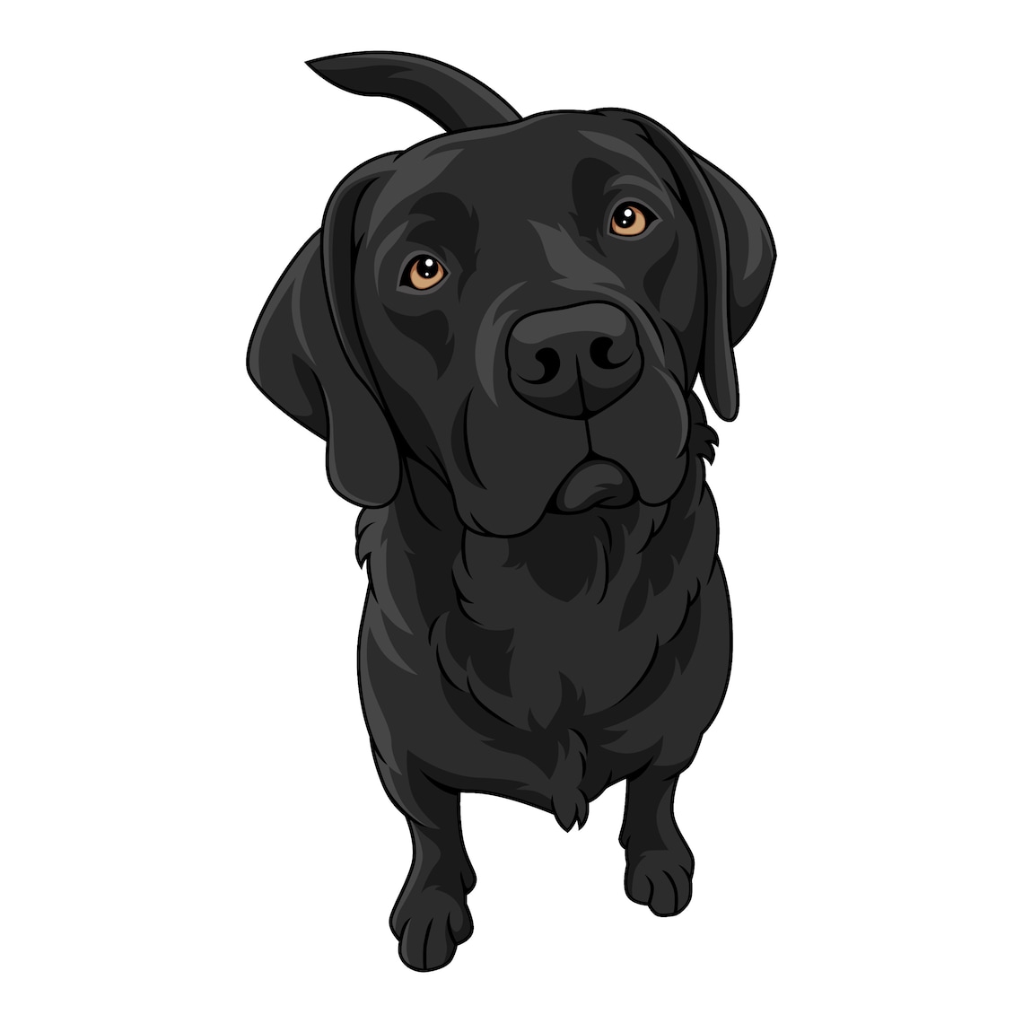 Black Lab Dog Digital File Cartoon Clip Art SVG PNG JPG - Etsy