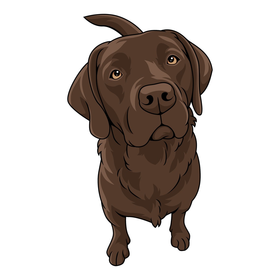 Chocolate Lab Dog Digital File Cartoon Clip Art SVG PNG JPG - Etsy
