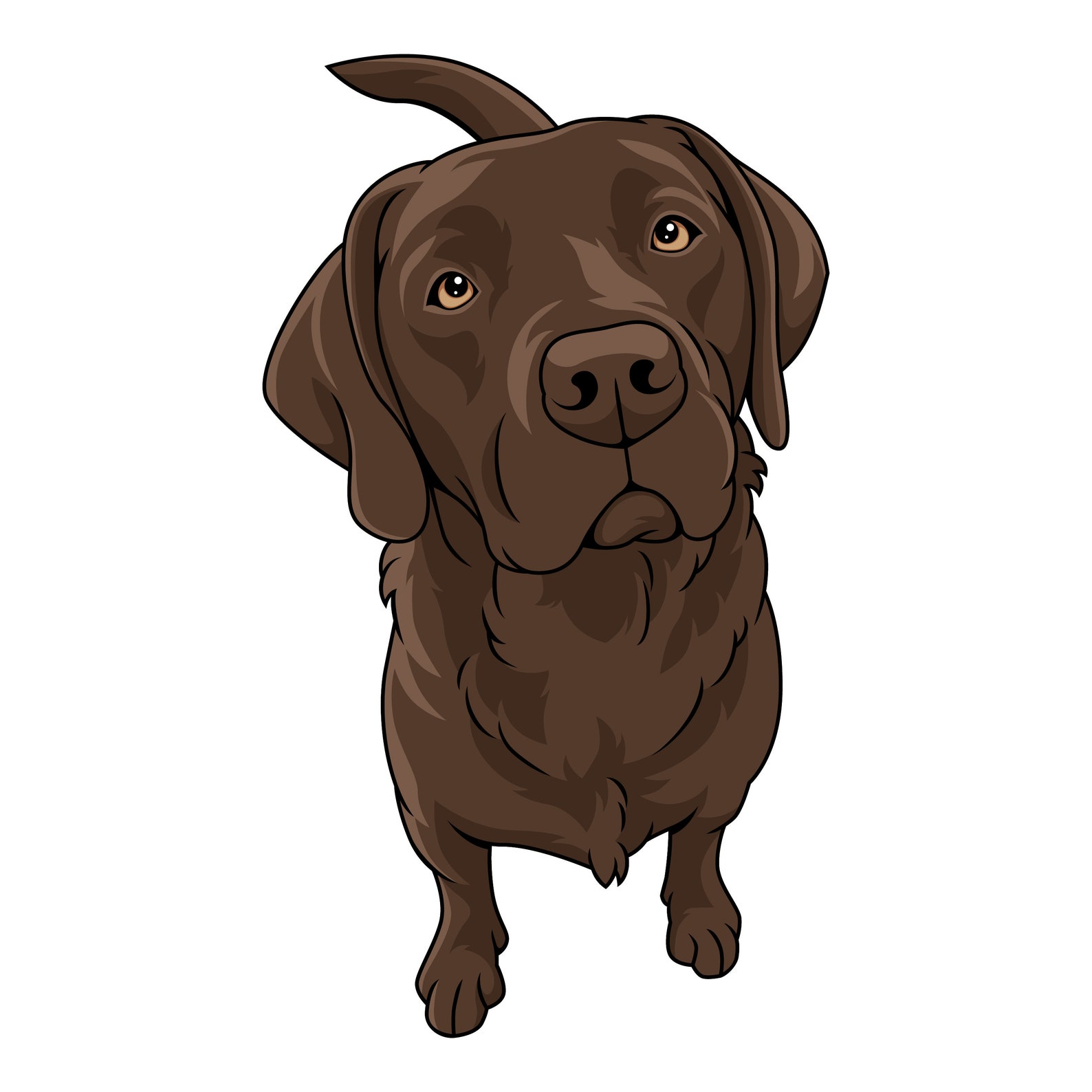 Chocolate Lab Dog Digital File Cartoon Clip Art SVG PNG JPG - Etsy
