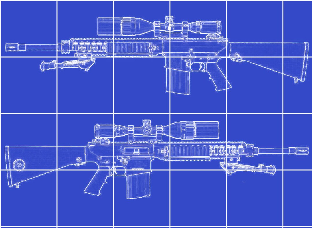 M110 SASS Sniper Rifle Blueprint/line Drawing Digital File - Etsy