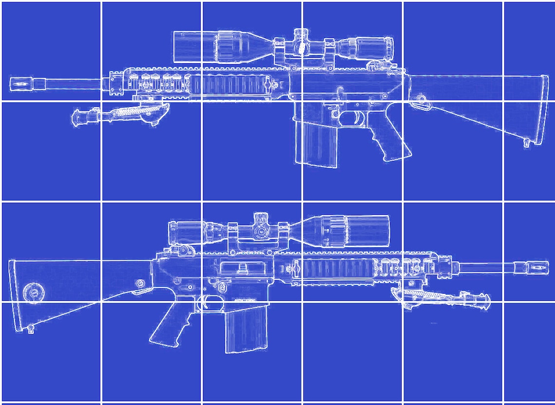 M110 SASS Sniper Rifle Blueprint/line Drawing Digital File - Etsy