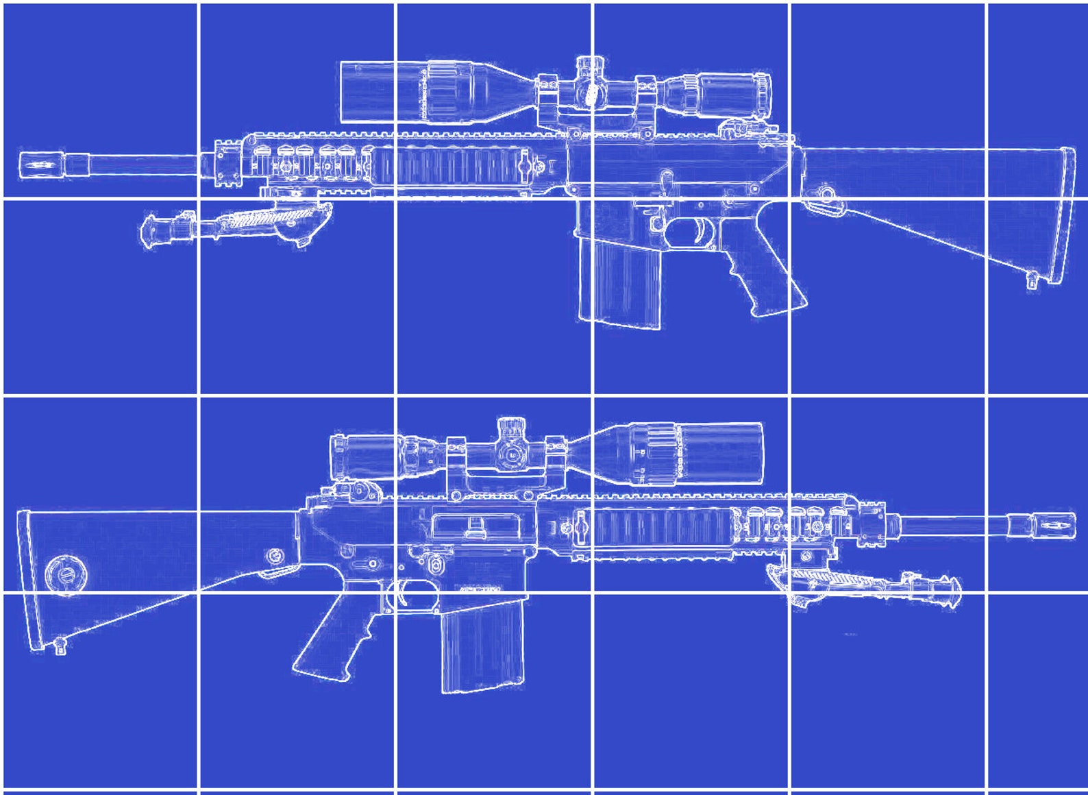 M110 SASS Sniper Rifle Blueprint/line Drawing Digital File - Etsy