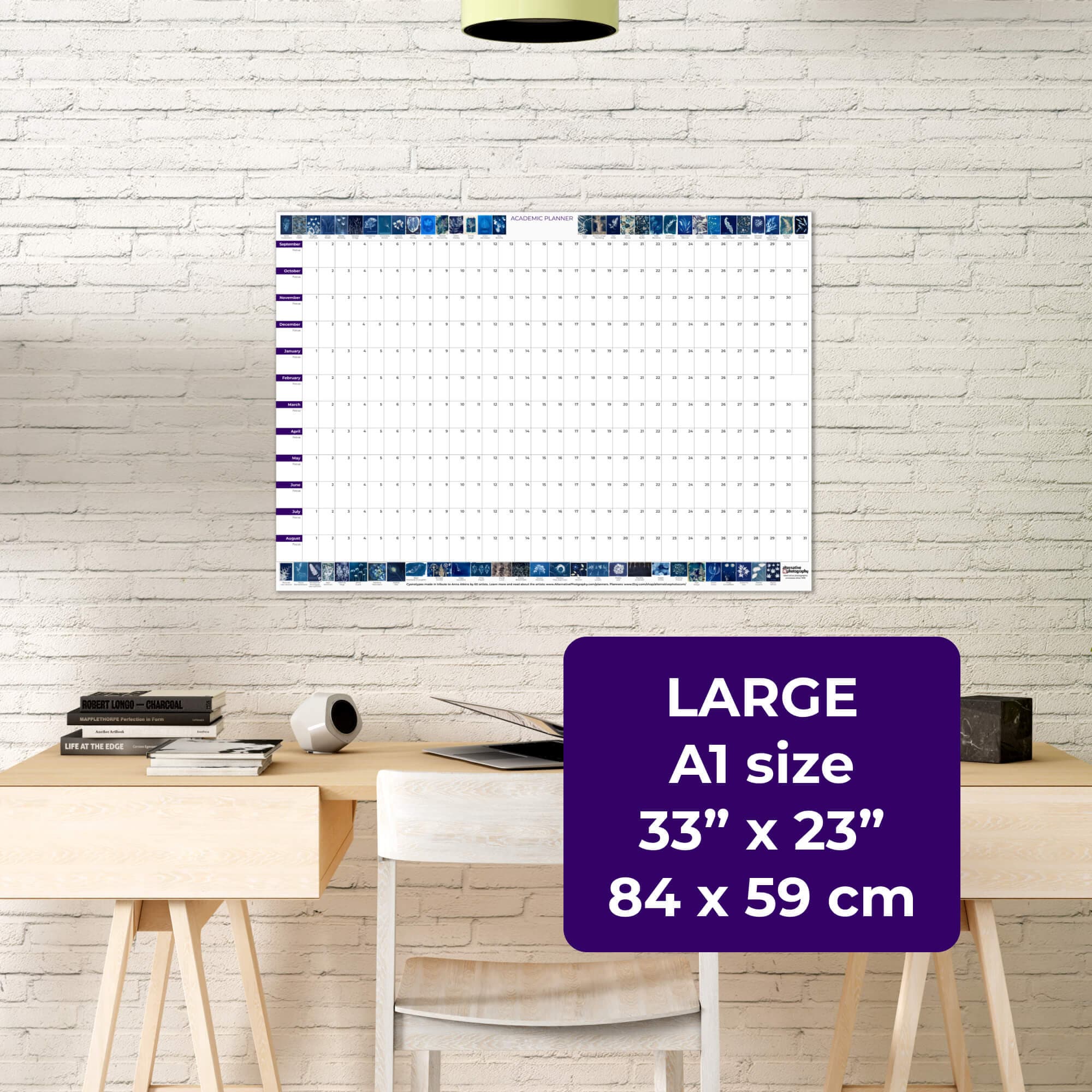 Academic Year UNDATED Wall Planner Starting September. Beautifully ...