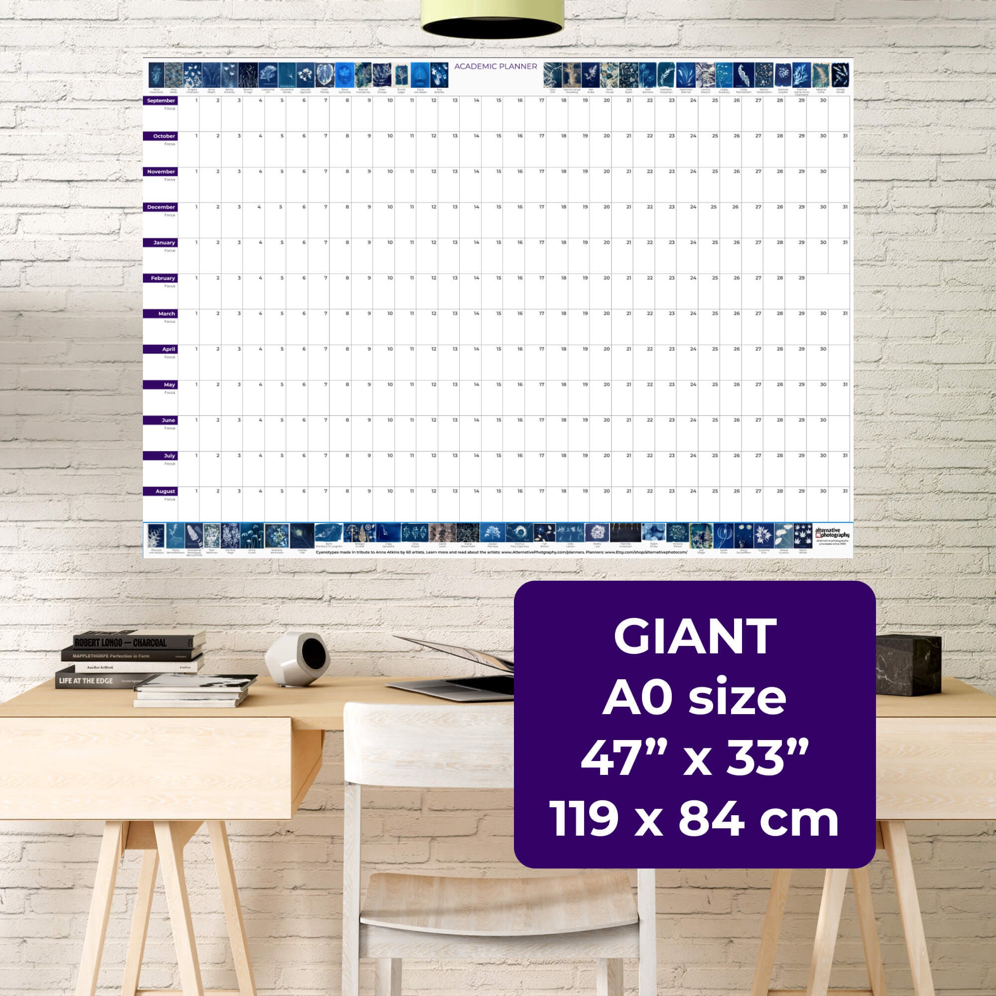 Academic Year UNDATED Wall Planner September to August. - Etsy