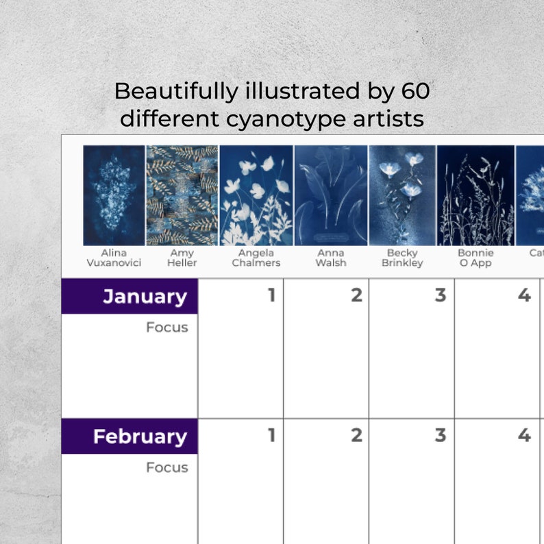 Yearly Wall Planner UNDATED. Beautifully Illustrated With - Etsy