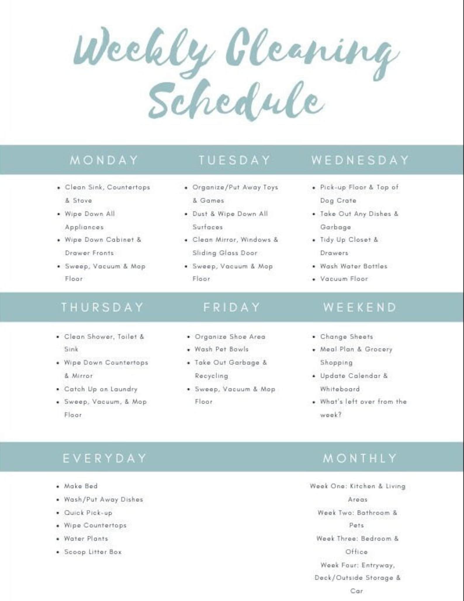 Ultimate Weekly + Deep Cleaning Schedule & Home Maintenance - Etsy