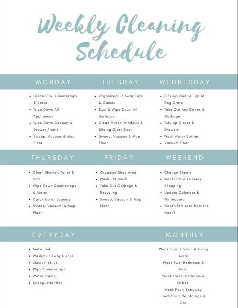Ultimate Weekly + Deep Cleaning Schedule & Home Maintenance - Etsy