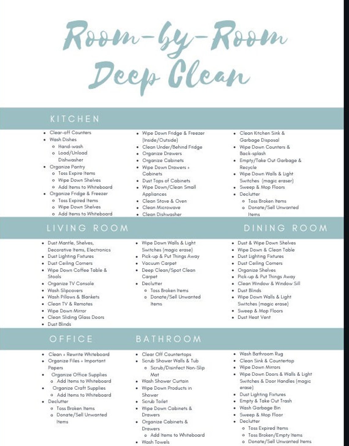 Ultimate Weekly + Deep Cleaning Schedule & Home Maintenance - Etsy