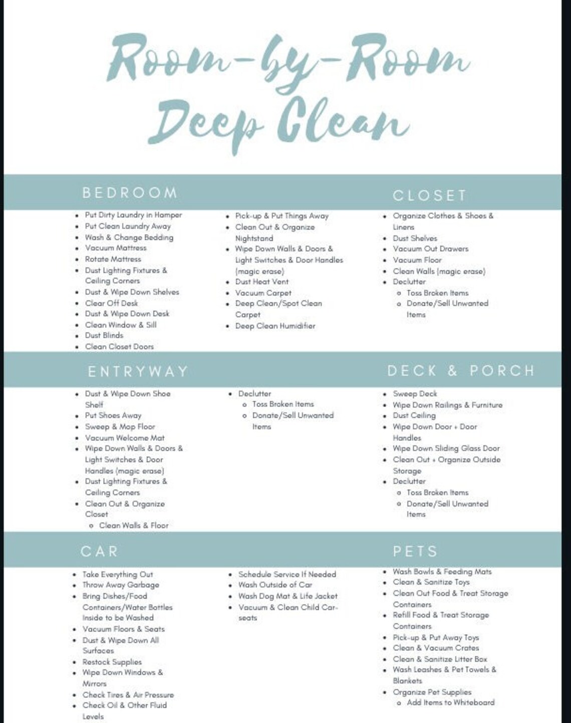 Ultimate Weekly + Deep Cleaning Schedule & Home Maintenance - Etsy