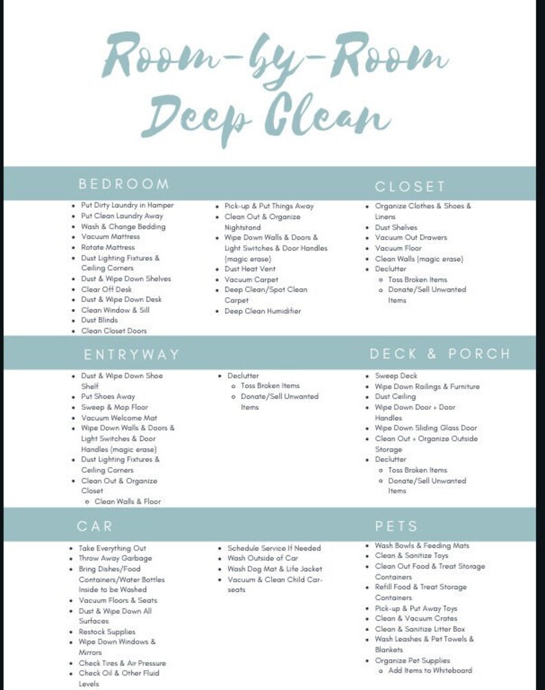 Ultimate Weekly + Deep Cleaning Schedule & Home Maintenance - Etsy