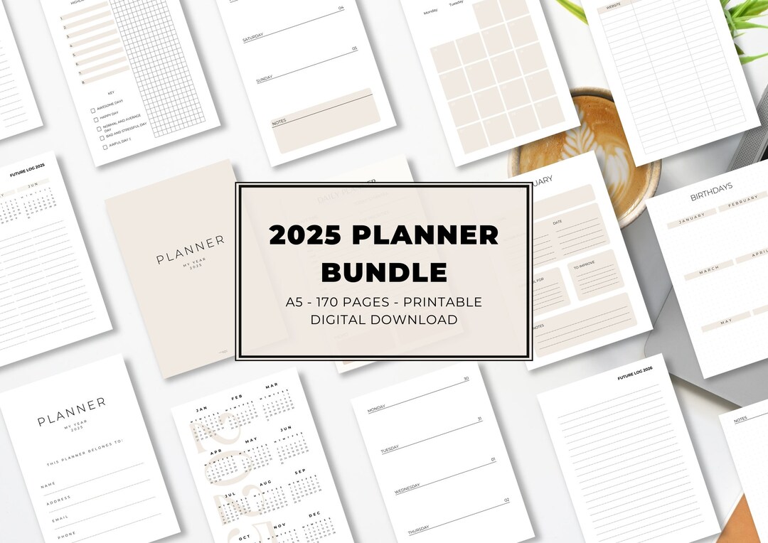 Weekly Planner 2025 Printable A5, Planner 2025 A5 Download, A5 Planner ...
