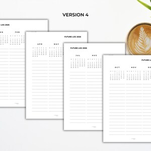 Future Log 2025, A5 Planner Inserts Printable, Yearly Overview 2025 ...