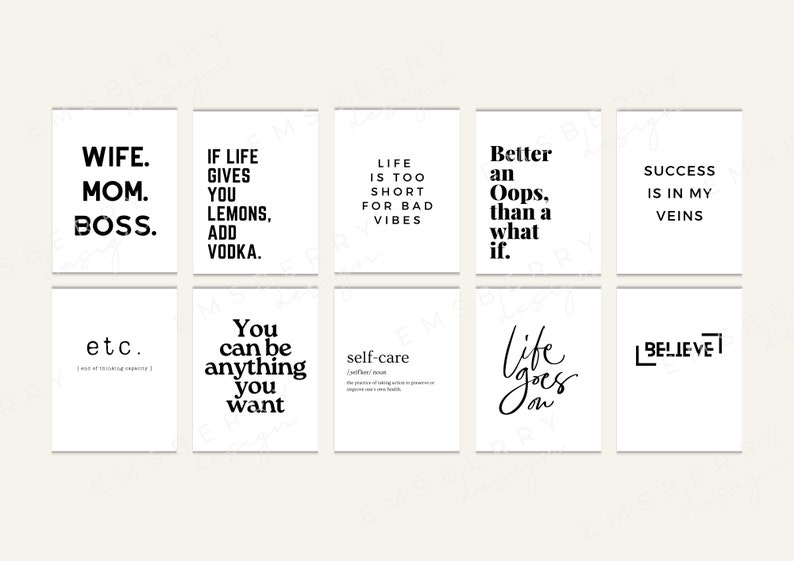 20 Motivational Quotes Planner Dashboards Printable, Minimalist Planner ...