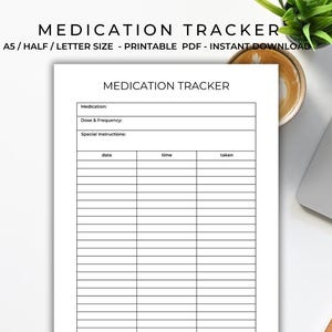Daily Medication Tracker Printable, Medication Intake Reminder ...